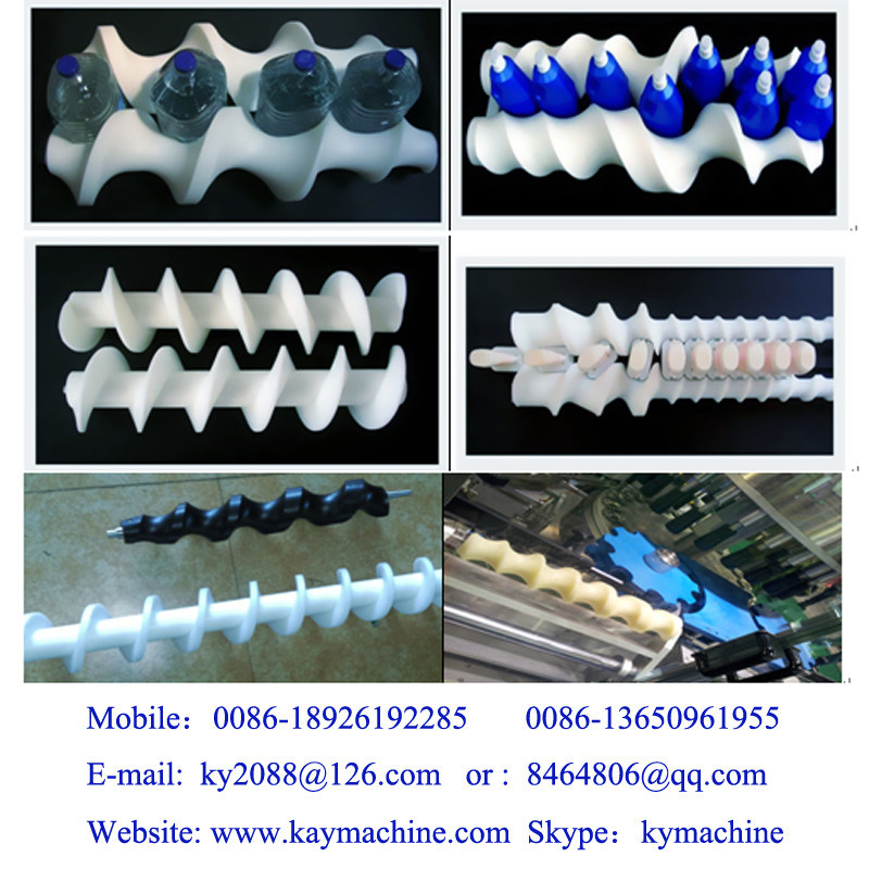 Worm screws able to divide onto two lines or unite onto one line ...